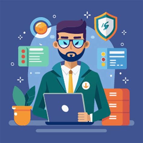 Information Security Analyst Vector Character Flat Style Illustration