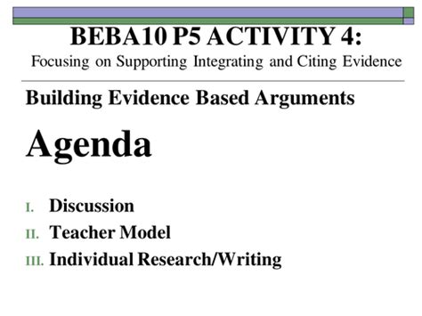 Building Evidence Based Arguments Writing 10th Teaching Resources