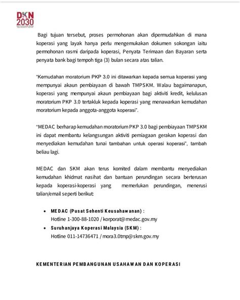 Tawaran Kemudahan Penangguhan Bayaran Balik Moratorium Pkp 30