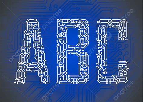 Circuit Board Letters Alphabet Connect Pattern Vector Alphabet