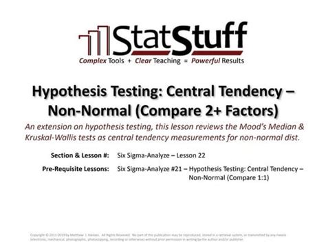 Hypothesis Testing Finding The Right Statistical Test Ppt