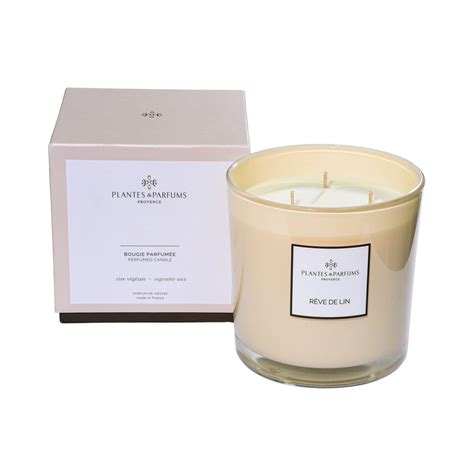 Plantes And Parfums Large Scented Vegetable Candle Prestige Reve De Lin