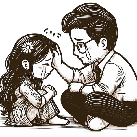 El Buen Padre Consuela A Su Triste Hija Vector Vector Premium