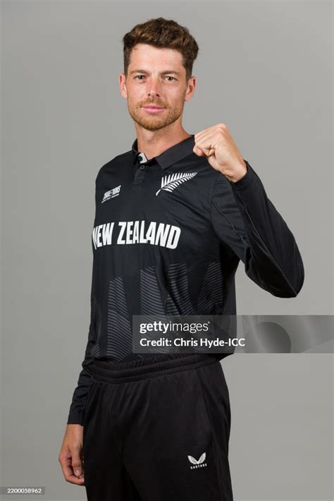 Mitchell Santner Of New Zealand Poses For A Portrait During The Icc