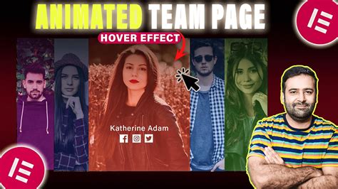 How To Add Animated Team Page With Hover Effects Elementor Wordpress Youtube