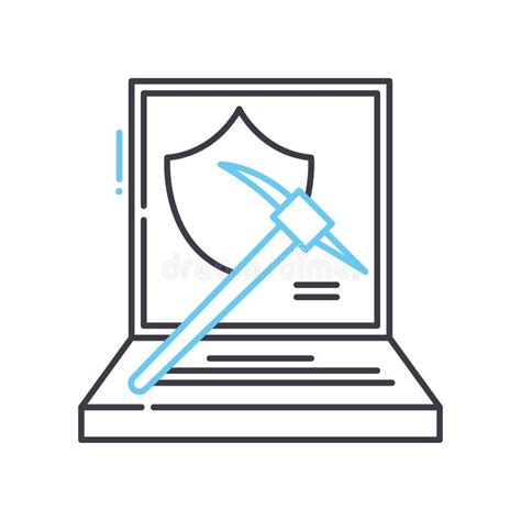 Brute Force Attack Line Icon Outline Symbol Vector Illustration