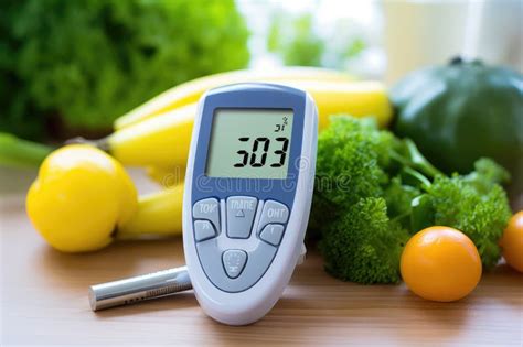 Glucose Meter With Result Of Measurement Sugar Level And Fresh