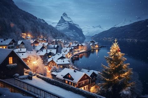 Premium Ai Image Switzerland Vibe Christmas