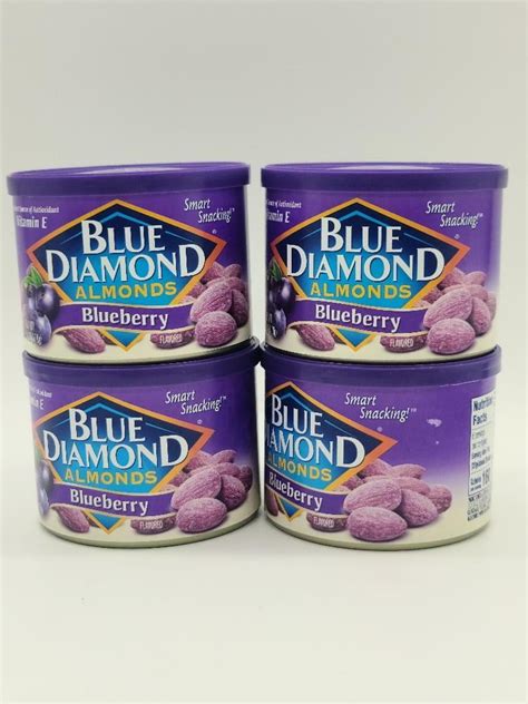 4 Pack Blue Diamond Almonds Blueberry Flavored Snack Nuts Perfect
