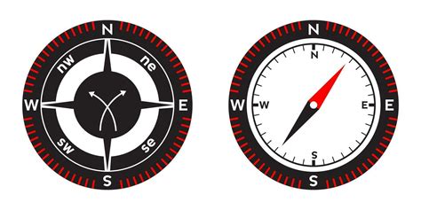 Compass Pointer Icon With White Background Direction Map Navigation