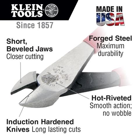 Klein Tools D228 8tt Diagonal Cutting Pliers High Leverage Tie Ring