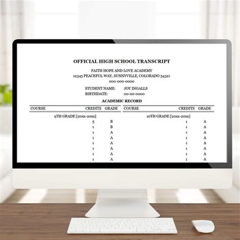 High School Transcript With Gpa Calculator Etsy