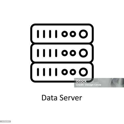 Data Server Vector Outline Icon Design Illustration Cloud Computing Symbol On White Background