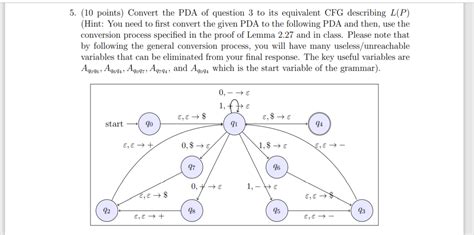 10 points convert the pda of question 3 to its