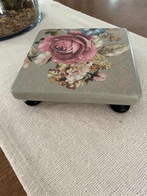 Wood Risers Display Risers Kitchen Display Riser Green Square Pink