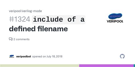 `include Of A `defined Filename · Issue 1324 · Veripoolverilog Mode · Github