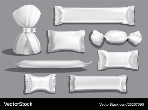 Candy Packaging Mockup Foil Wraps Royalty Free Vector