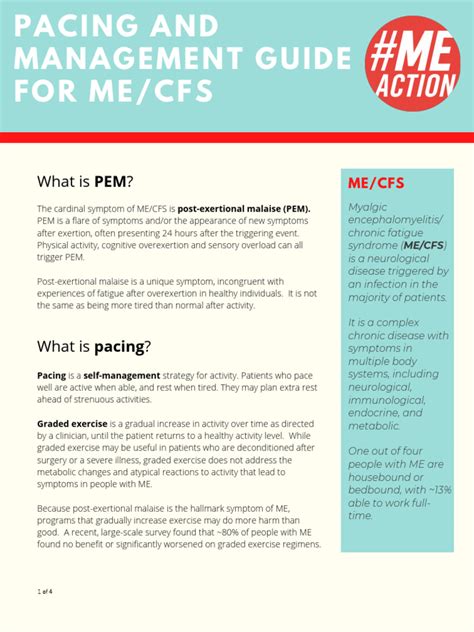 Pacing And Management Guide For Me Cfs 9 Pdf Chronic Fatigue Syndrome Epidemiology