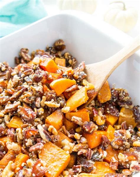 Roasted Sweet Potatoes With Maple Pecan Date Crumble