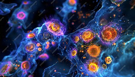 Premium Photo Fluorescence Microscopy Image Capturing Distribution Of Specific Type Of