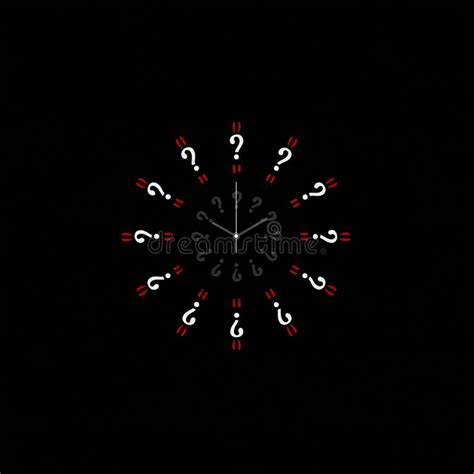 A Unique Clock Face Design Featuring Question Marks And Bold Colors On