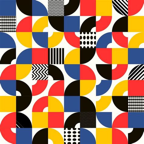 Abstract Geometric Bauhaus Seamless Pattern 26167670 Vector Art At Vecteezy