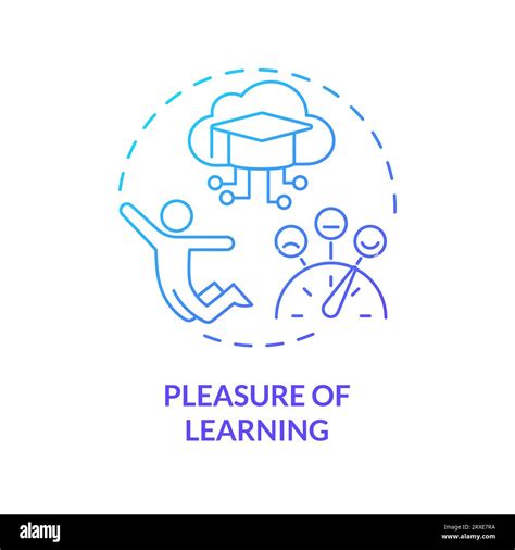 2d Gradient Thin Linear Icon Pleasure Of Learning Concept Stock Vector