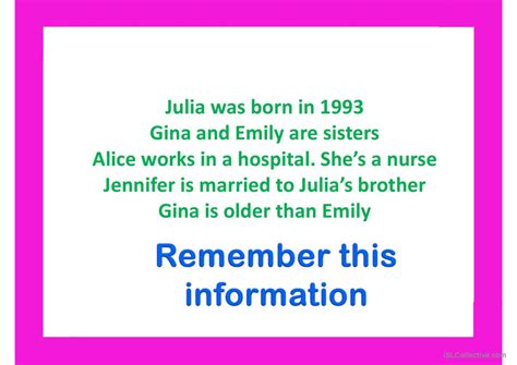 Memory Game General Readin English ESL Powerpoints Memory Game General Readin English ESL Powerpoints