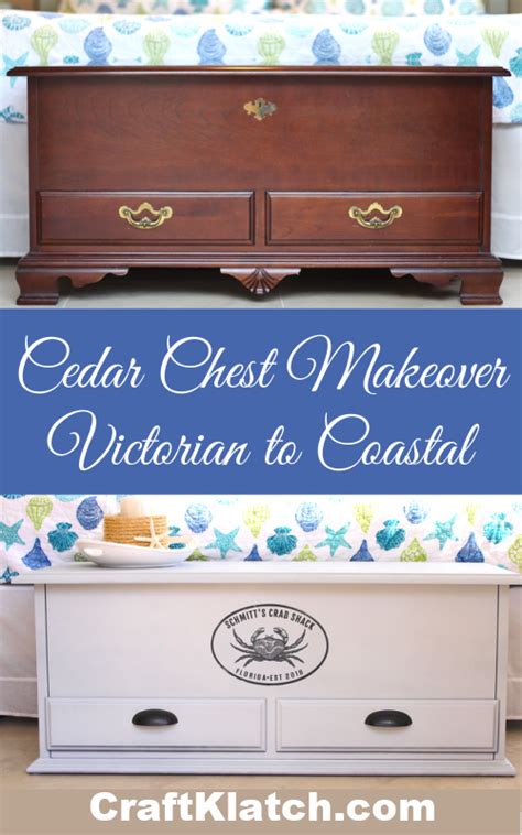 Cedar Chest Makeover From Victorian To Coastal Diy Craft Klatch