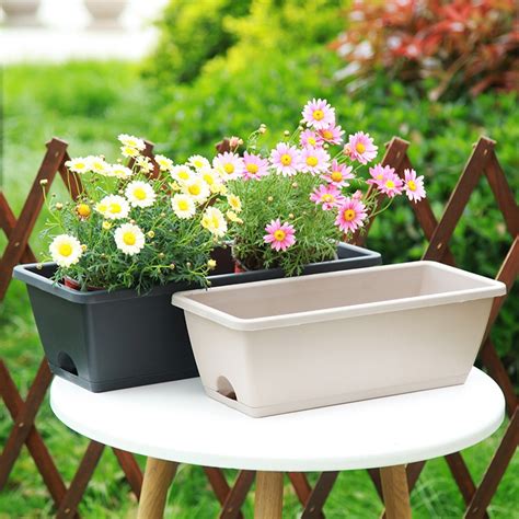 Long Rectangular Plastic Planter Box Sayur Bunga Nordic Style Planters