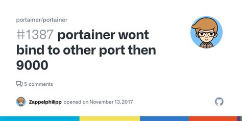 Portainer Wont Bind To Other Port Then 9000 · Issue 1387 · Portainerportainer · Github