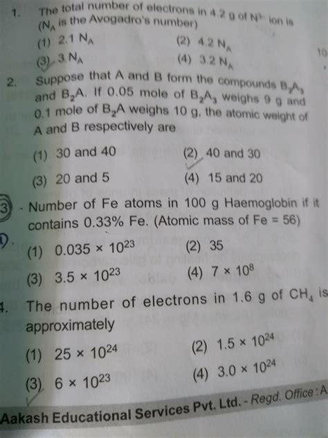 Number Of Fe Atoms In 100g Haemoglobin If It Contains 0 33 Fe