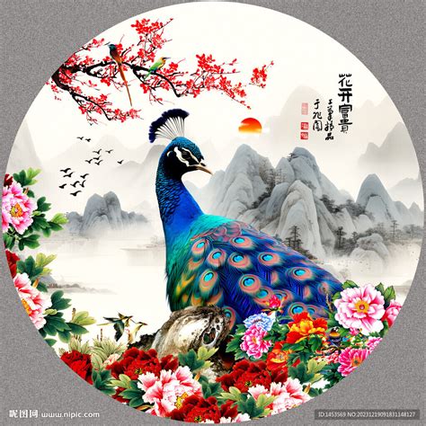 孔雀设计图背景素材psd分层素材设计图库昵图网