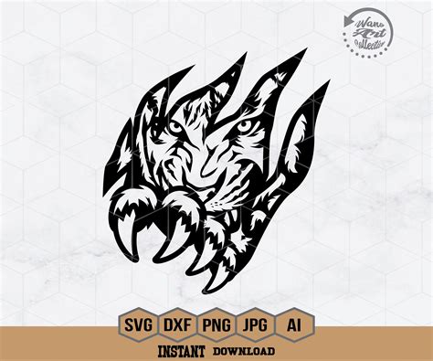 Tiger Scratch Svg Png Claw Scratch Svg Tiger Claw Svg Etsy