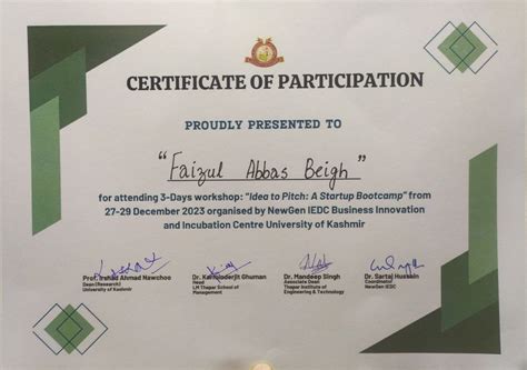 startupcertification innovationleadership faizul abbas beigh
