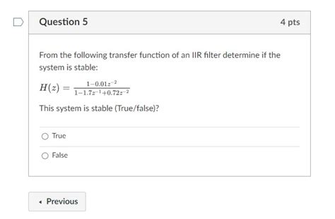 Solved From The Following Transfer Function Of An Iir Filter