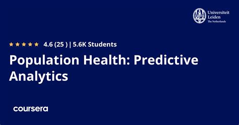 Population Health Predictive Analytics Coursera