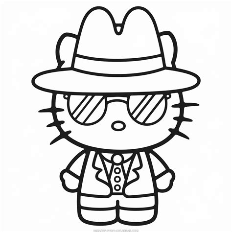 Dibujo De Hello Kitty En Blanco Y Negro Para Colorear Colorear Dibujitos