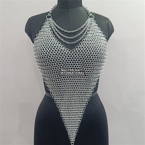 Chainmail Top Bra Girls Women Aluminum Butted Ring Body Jewelry Small