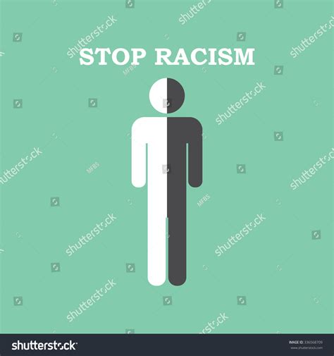 Stop Racism Icon Stick Figure Split Stock Vector Royalty Free 336568709