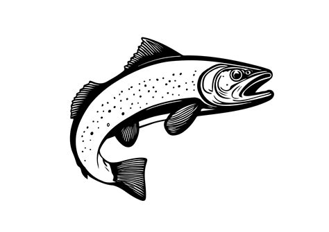 Trout Black And White Clipart