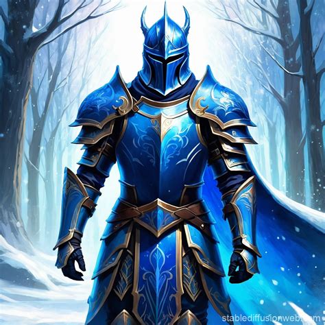 Frozen Armor Of Blue Knight Stable Diffusion Online