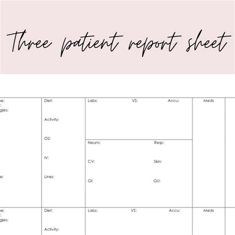 Step Down Unit Report Sheet Etsy