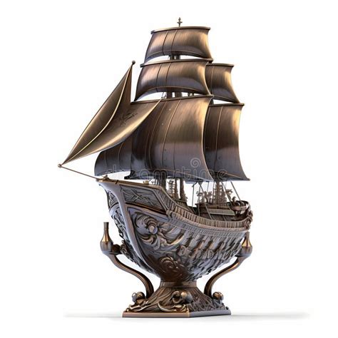 Phinisi Ship Trophy Generative Ai Stock Illustration Illustration Of