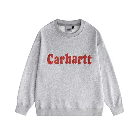 2024新款卡哈特carhartt经典款字母发泡印花休闲圆领毛圈帽衫卫衣 阿里巴巴