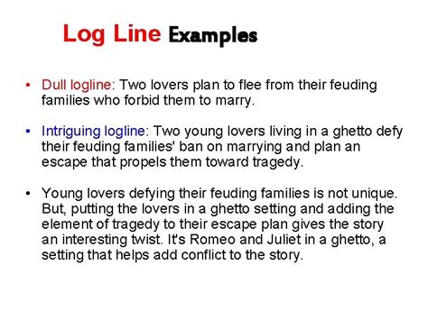 Log Line Examples Dull Logline A Woman Plots Log Line Examples Dull Logline A Woman Plots