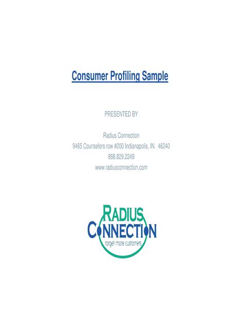 Consumer Profiling Sample Radius Connection Form Fill Out And Sign