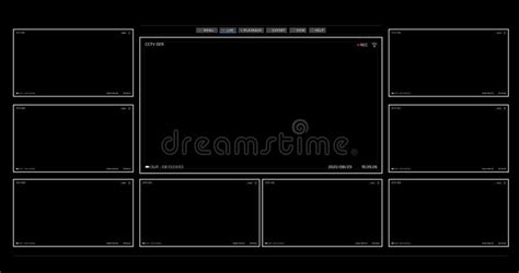 Cctv Camera User Interface Surveillance 003 Stock Vector Illustration