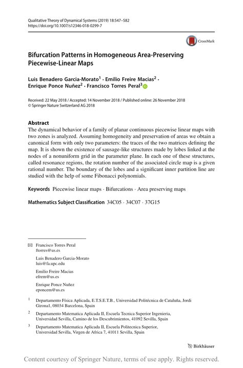 Bifurcation Patterns In Homogeneous Area Preserving Piecewise Linear Maps Request Pdf