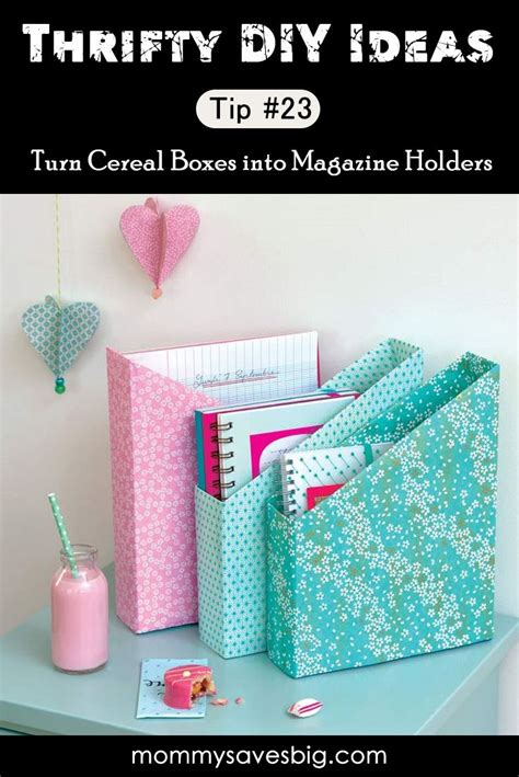 Thrifty Diy Ideas Tip 23 Turn Cereal Boxes Into Magazine Holders Artofit
